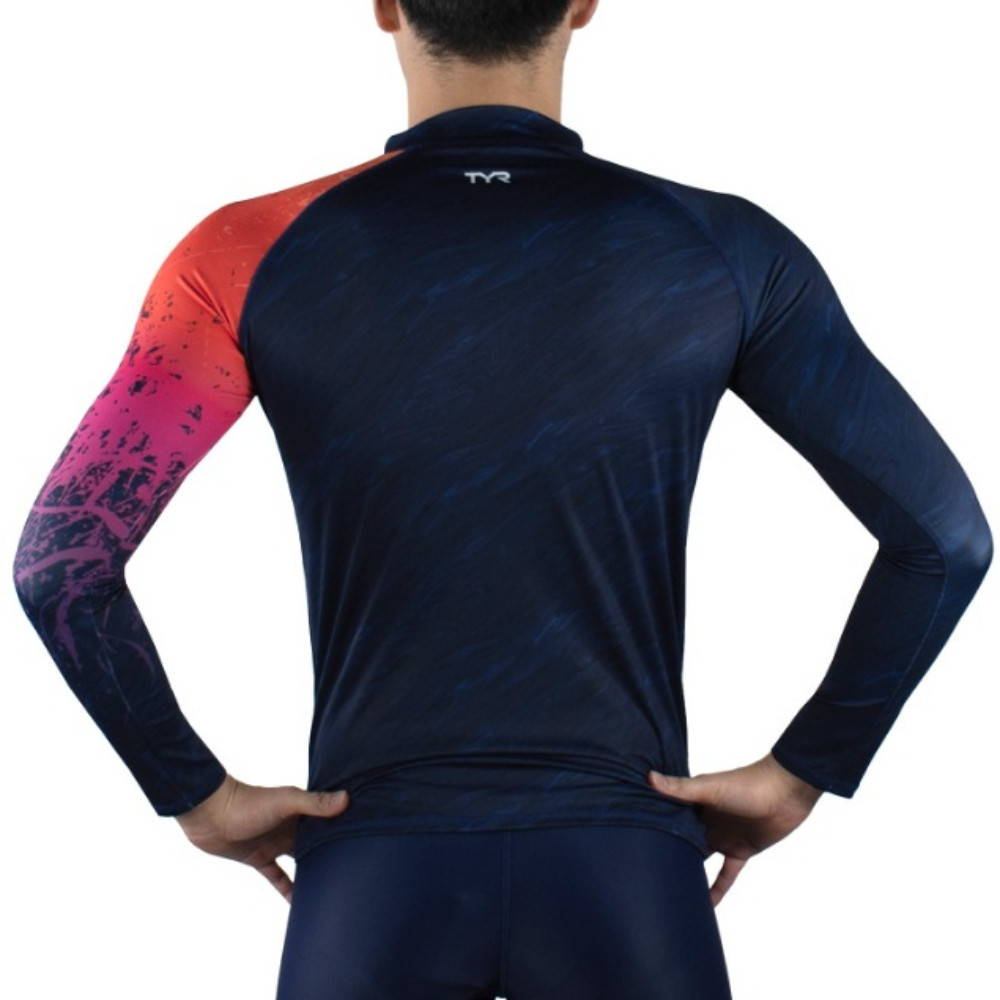 TYR Solstice Men's Long Sleeve Rashguard - Aqua Fitness